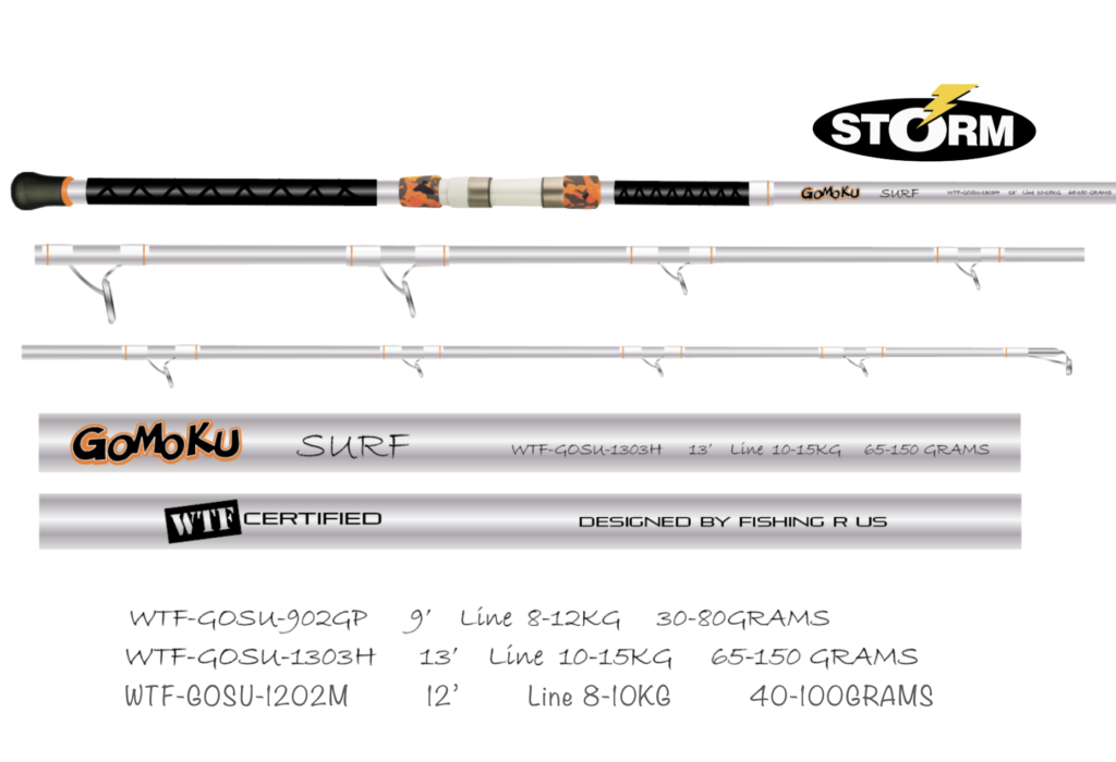 NEW STORM GOMOKU SURF RODS DESIGNED BY FISHING R US – 3 SIZES – Fishing ...