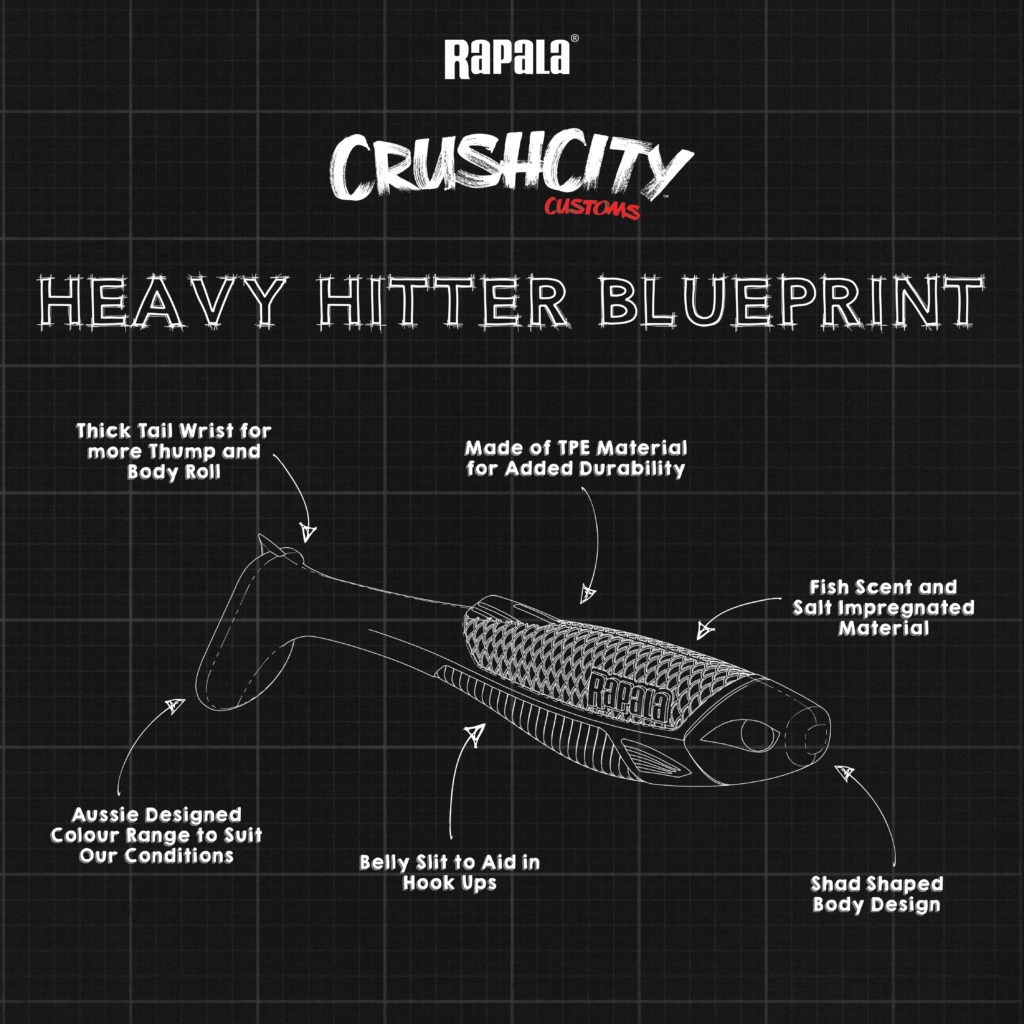 Rapala “CRUSH CITY”Heavy Hitter Soft Plastic Paddle Tail Lures ...