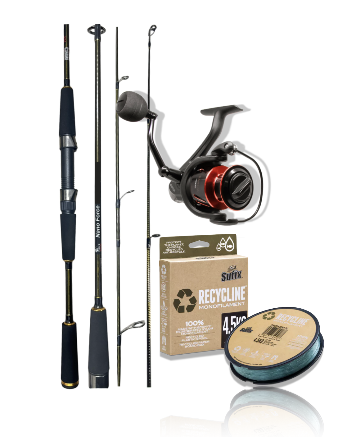 Force Ten Nano Force 7’5 2-6kg 2pc / Silstar Sarina 2000 / Sufix ...