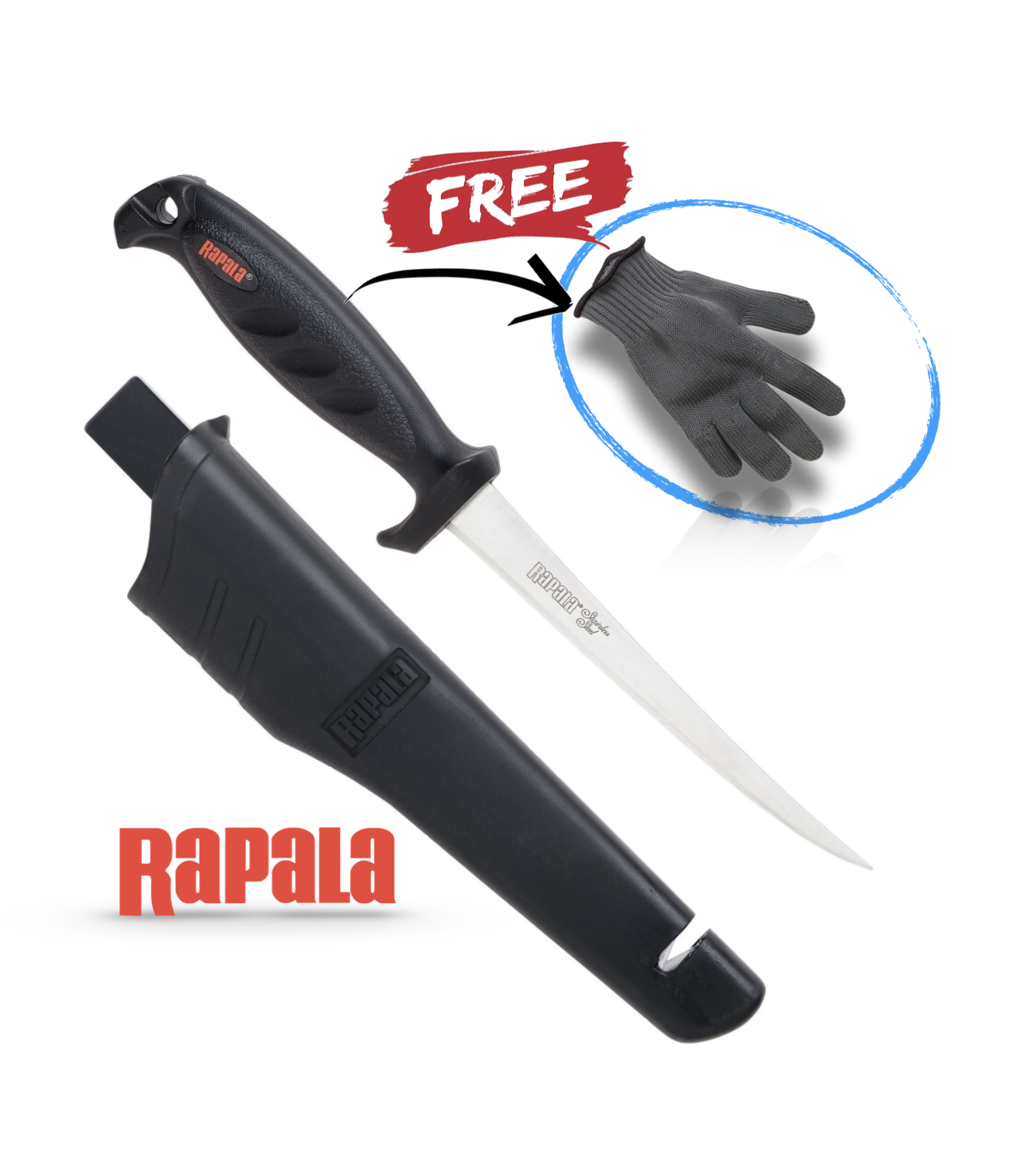 Rapala 6 Inch Deluxe Falcon™ Fillet Knife / FREE RAPALA® FILLET GLOVE ...