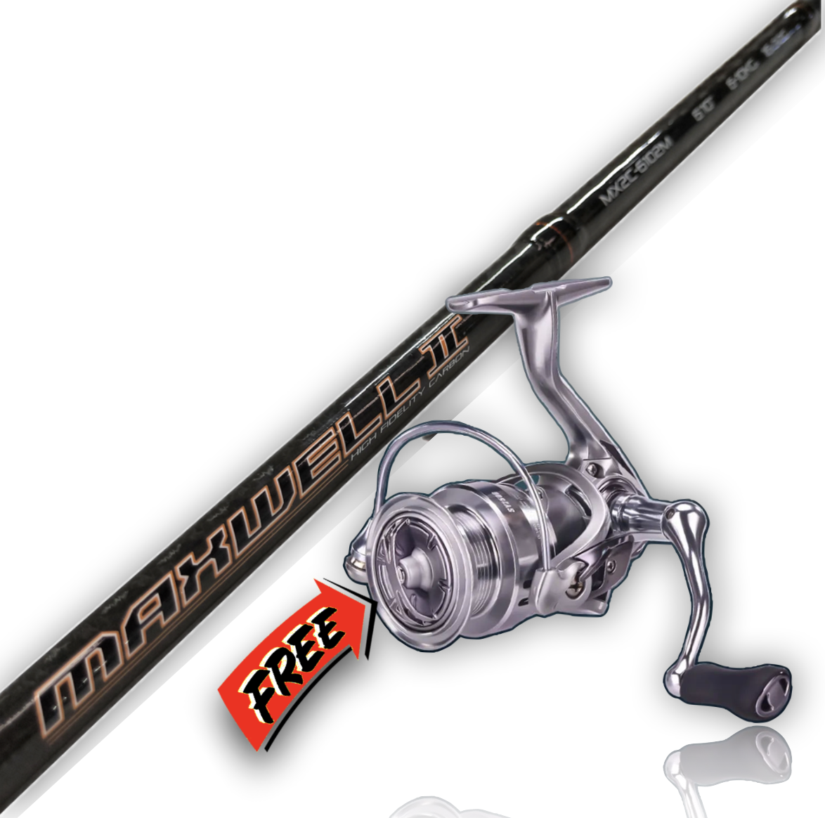 Rapala® Maxwell 2 6’4 2pc 1-3kg / R.Smith BR1000M Spin Reel – Fishing R ...