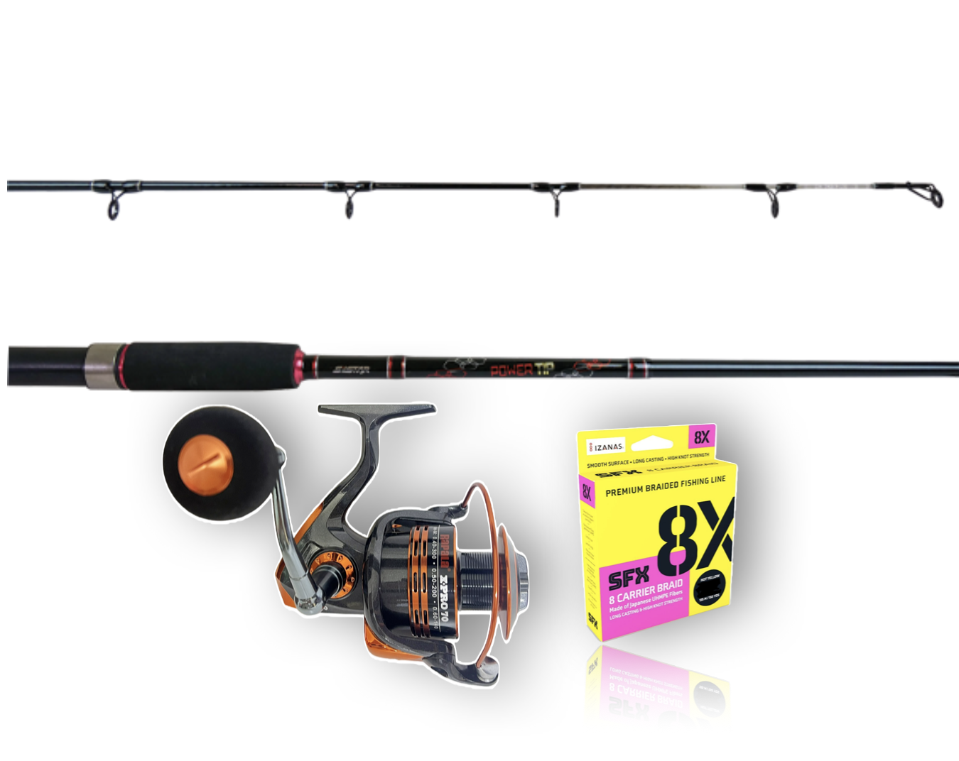 Silstar Powertip Surf 12′ 2pc 8-10kg / X-PRO 70 / SFX 8X 65lb 270m ...
